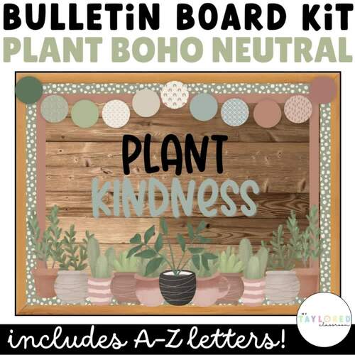 Plant Boho Neutral Bulletin Board Kit | Back to School by My Taylored ...