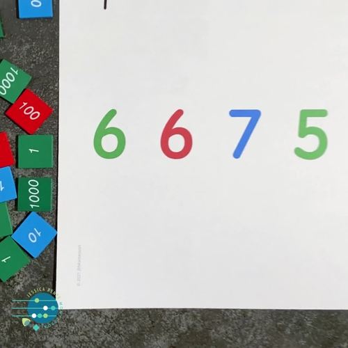 Montessori Math 4-Digit Stamp Game Division with Large Cards | TpT