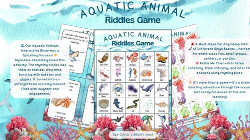 Aquatic Animal Bingo Riddles – A Wildly Fun Speech & Language Adventure