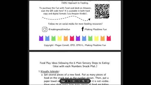 Numbers Snack Mats, Printable Placemats for Picky Eaters with Food Play ...