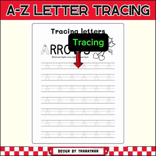 A to Z Alphabet Tracing, Handwriting and Coloring Valentine's Day ...
