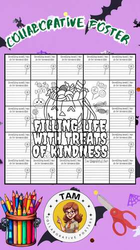 Halloween Kindness Collaborative Poster | Coloring & Writing Activity ...