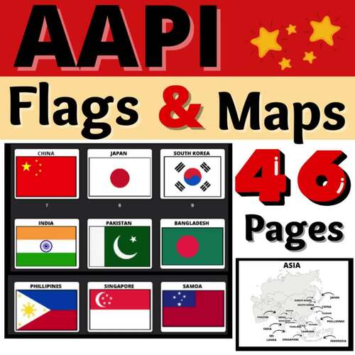 AAPI Flags and Maps Activity Heritage Countries Resource by IncredibleDesigns