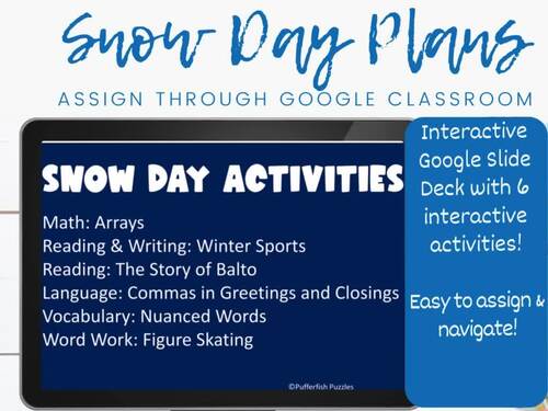 2nd Grade Snow Day Digital Activities Lesson Plan - No-Prep - Google ...