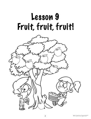 Fruits! (Spanish Worksheets, Lesson 9, My First Spanish Workbook)