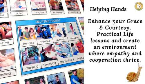 Helping Hands Grace and Courtesy Montessori 3-Part Cards Definitions ...