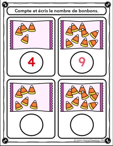 French Candy Corn Math for Halloween by Hello Hybrid Teaching | TPT