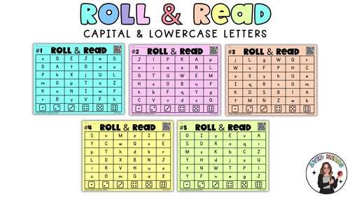 Capital and Lowercase Letter Recognition and Sounds | Roll and Read Games