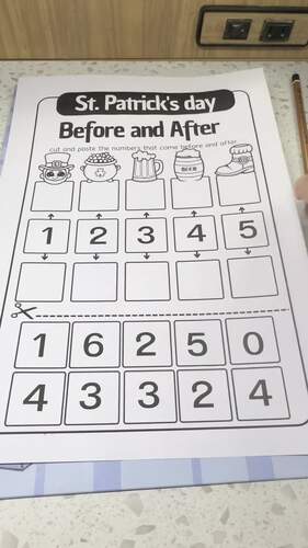Number Before and Number After Worksheets {NO PREP}St. Patrick's Day