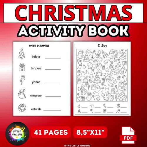 Christmas No Prep Fun Worksheets Book by THE LITTLE FINGERS | TPT
