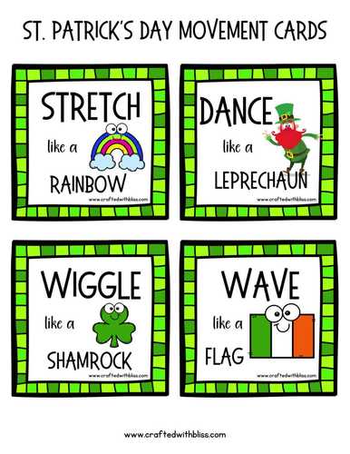 March St. Patrick's Day Movement Task Cards (Preschool, Sped ...