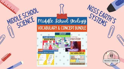 Geology Vocabulary Activities Bundle NGSS Earth Science by Crosswalk ...