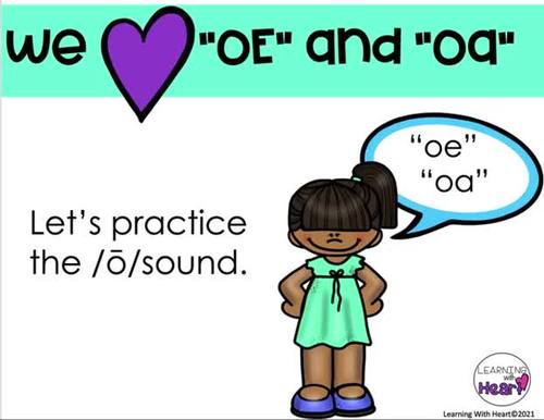 "We Love OE, OA, OW" Long O Vowel Team Phonics Practice Slideshow and ...