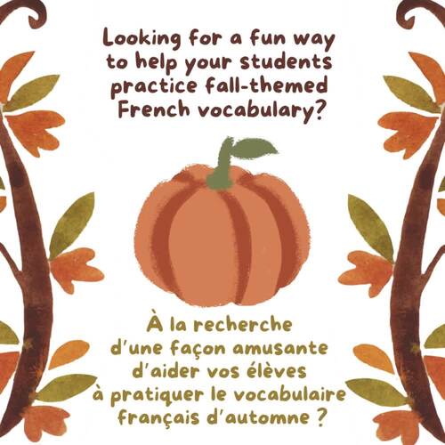 Bingo! French Autumn Vocabulary Practice | C'est l'automne! | Français ...