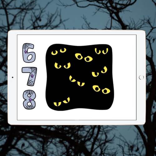 Cherche les nombres de 0 à 10 | Les yeux d'Halloween | French Boom cards