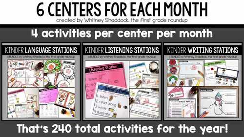 Kindergarten Literacy Center Games & Literacy Stations - Year Long BUNDLE