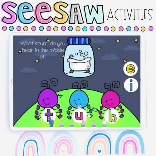 Seesaw Digital Learning Middle Sounds Distance Learning by Kindergarten ...