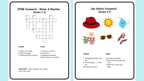 Summer Literacy Activities: Crossword Puzzle Bundle for Grades K–3 ...