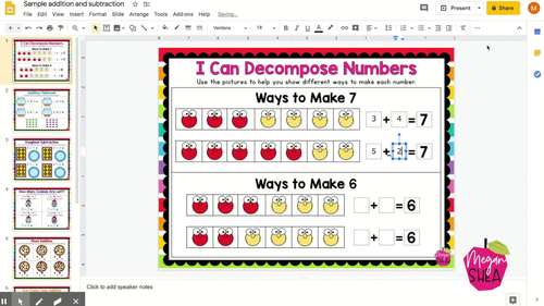 Kindergarten Math Digital Addition Subtraction for Distance Learning on ...