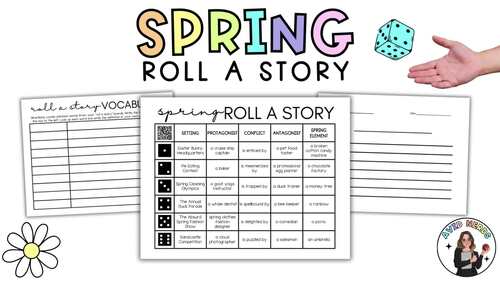 Spring Roll a Story | Creative Narrative Writing Prompts | Editable