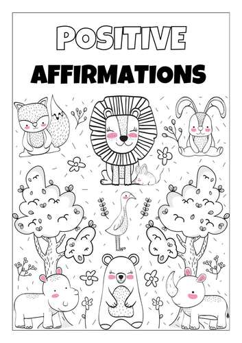 Wild Animals Positive Affirmations Coloring Book by TeacherAcademicAid