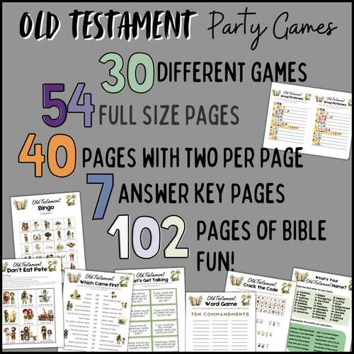 Old Testament Games MEGA Pack | 30 Bible Games for Kids & Families ...