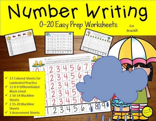 Number Writing 1-20 Worksheets Spring April Activities | TpT