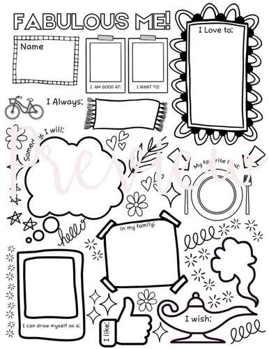 All About Me Poster Worksheet Kindergarten and All Kids Self Esteem Fun ...