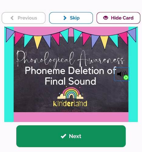 Phoneme Deletion of Final Sound Boom Cards by KinderLand by Carole Kelly