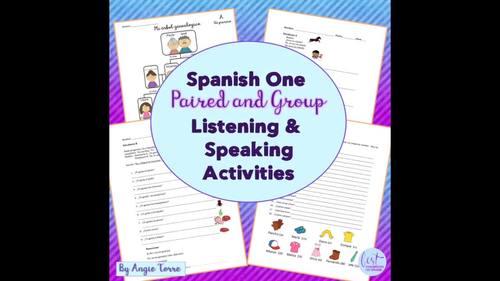 Spanish One Two and Three Speaking and Listening Paired and Group ...