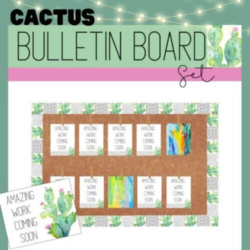 Cactus Bulletin Board by Preschool Three Sixteen | TPT