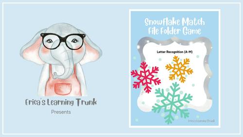 Snowflake Match File Folder Game (A-M) by Erica's Learning Trunk