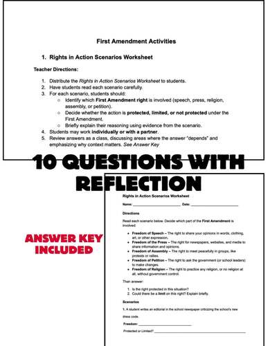 1st Amendment Activities by Teaching in the MiddleVerse | TPT