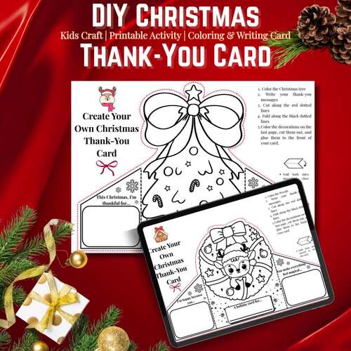 Christmas Thank You Card Craft for Kids | DIY Holiday Classroom Activity