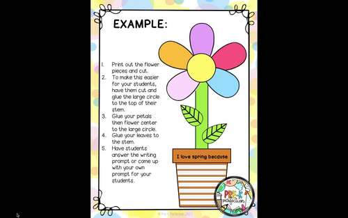 April Spring Bulletin Board with Student Activities by Pre-K Perfection