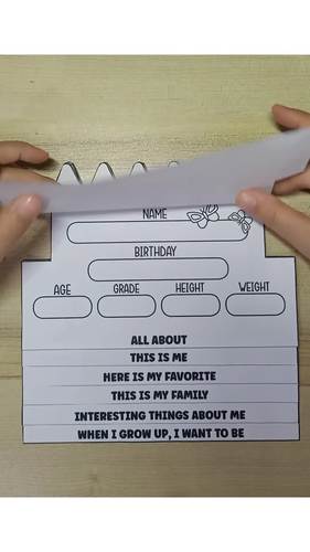 All About Me Flip Book Crayon Box Poster Craft Back to School Activity ...