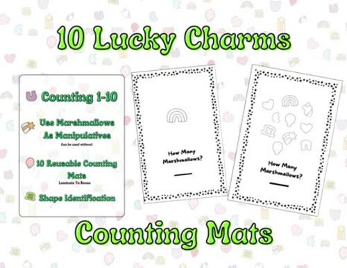 Lucky Charm Marshmallow St. Patrick's Day Counting Mat Activity:1-10