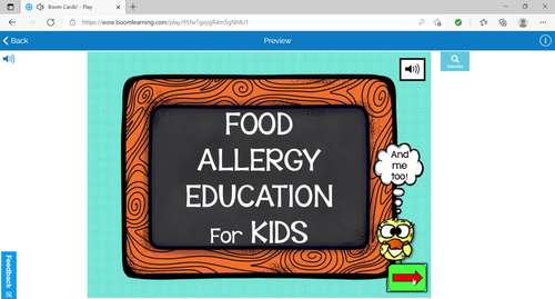 Food Allergy Awareness Education BOOM CARDS™ for Elementary Back to School