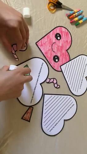 Heart Apple Shape Craft | Back to School Math & Literacy Activity
