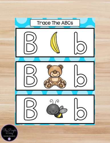 Simple Alphabet Tracing Worksheets (Color & B/W) | TpT