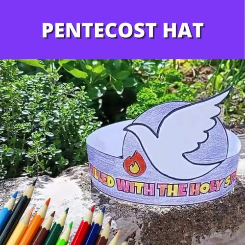 Pentecost Craft Bible Activity Paper Hat Printable Christian Coloring Pages