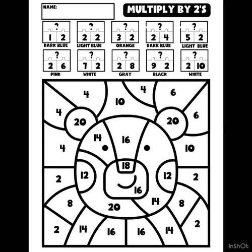 Color-by-Code | Multiplication Facts 2’s, 4’s, and 8’s | Winter Theme