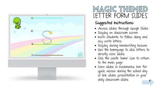 Continuous Animated Letter Formation Slides BUNDLE | Handwriting | Sky ...