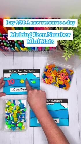 Making Teen Numbers Mini Mats by Thompson Teaches Tiny | TPT