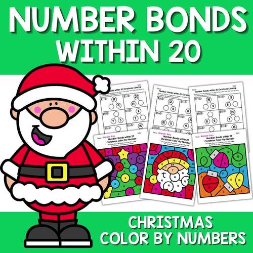 Christmas Number Bonds Color by Number Part Part Whole Fun No Prep ...