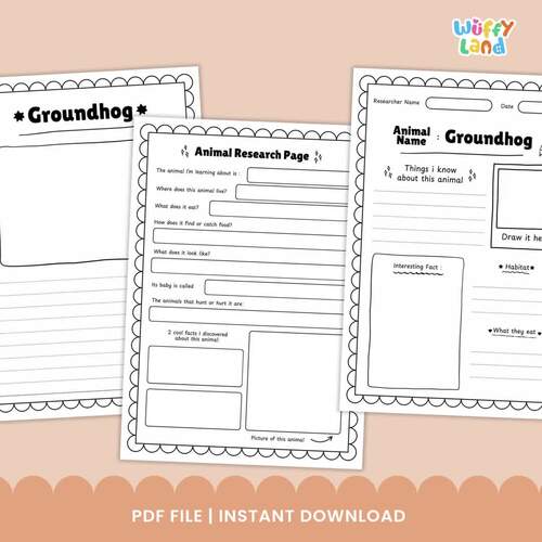 Groundhog Day Animal Research Project Science Writing Activity Kindergarten
