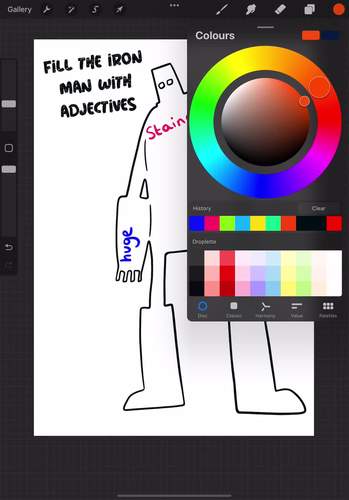 Iron Man Outline Adjective Fill Ted Hughes Book by OhMyTeach | TPT