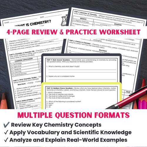 What is Chemistry Reading Notes & Worksheet | Chemistry First Day Activity