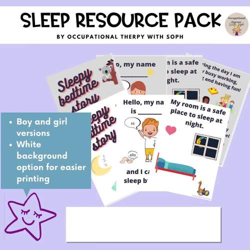 Sleep social narrative story, night time visuals and reward chart