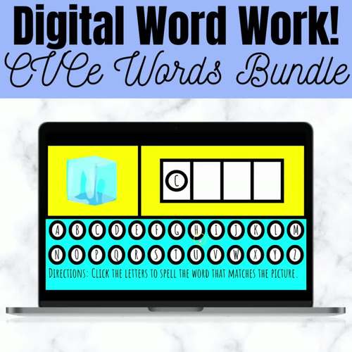 BUNDLE Digital Word Work Activities! Spelling CVCe Words {Google Slides}